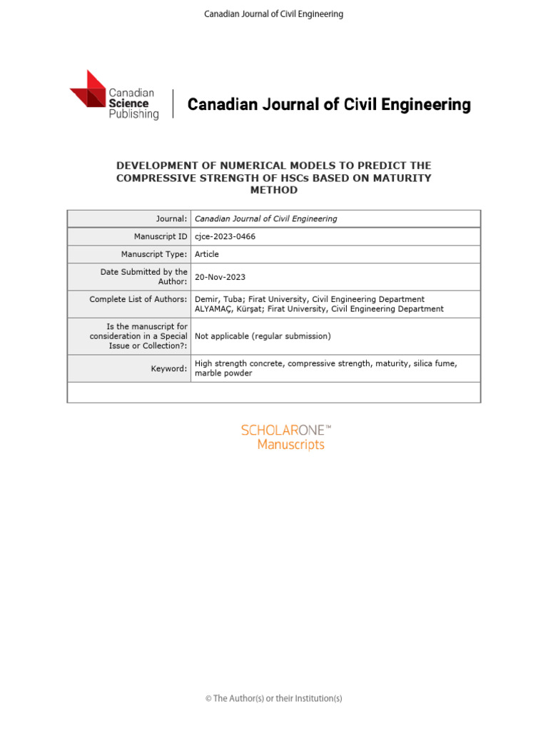 cjce-2023-0466_Proof_hi | PDF | Concrete | Cement