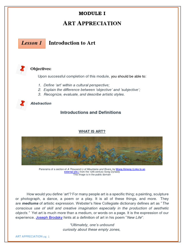 Module 1 | Download Free PDF | Aesthetics | Paintings