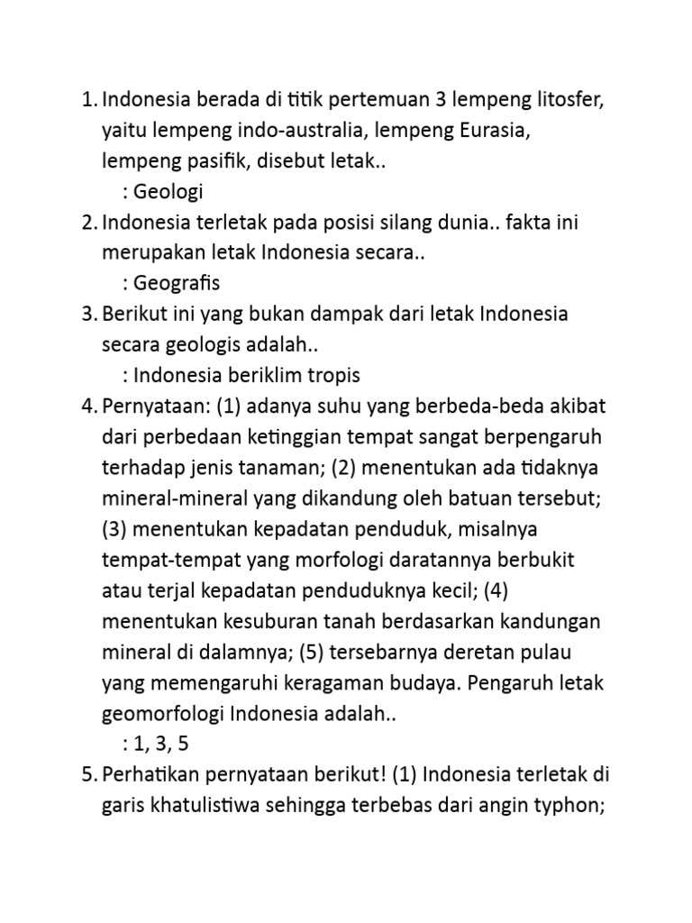 Kisi Kisi Geografi Pilgan | PDF