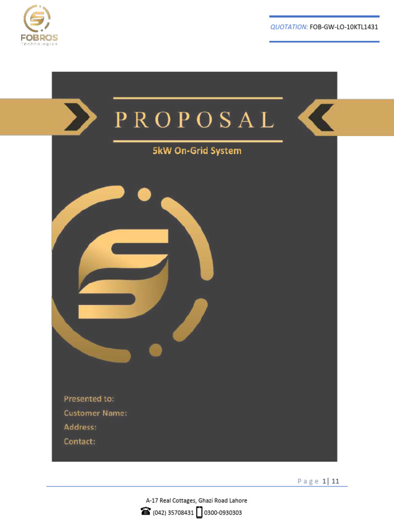 Proposal 5KW On-Grid | PDF | Solar Panel | Photovoltaics