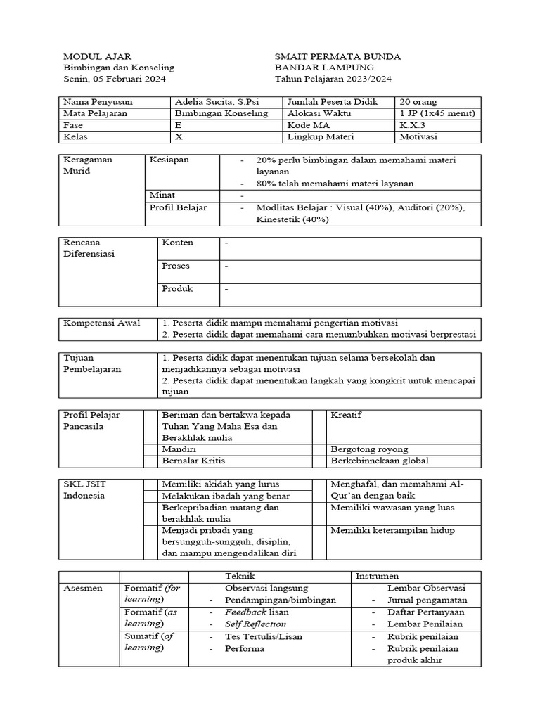 Modul BK | PDF | Karier & Perkembangan | Pengembangan Diri