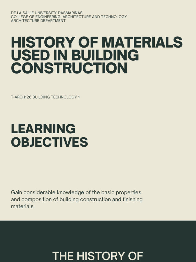 Module-1.2-History of Materials Used in Building Construction | PDF ...