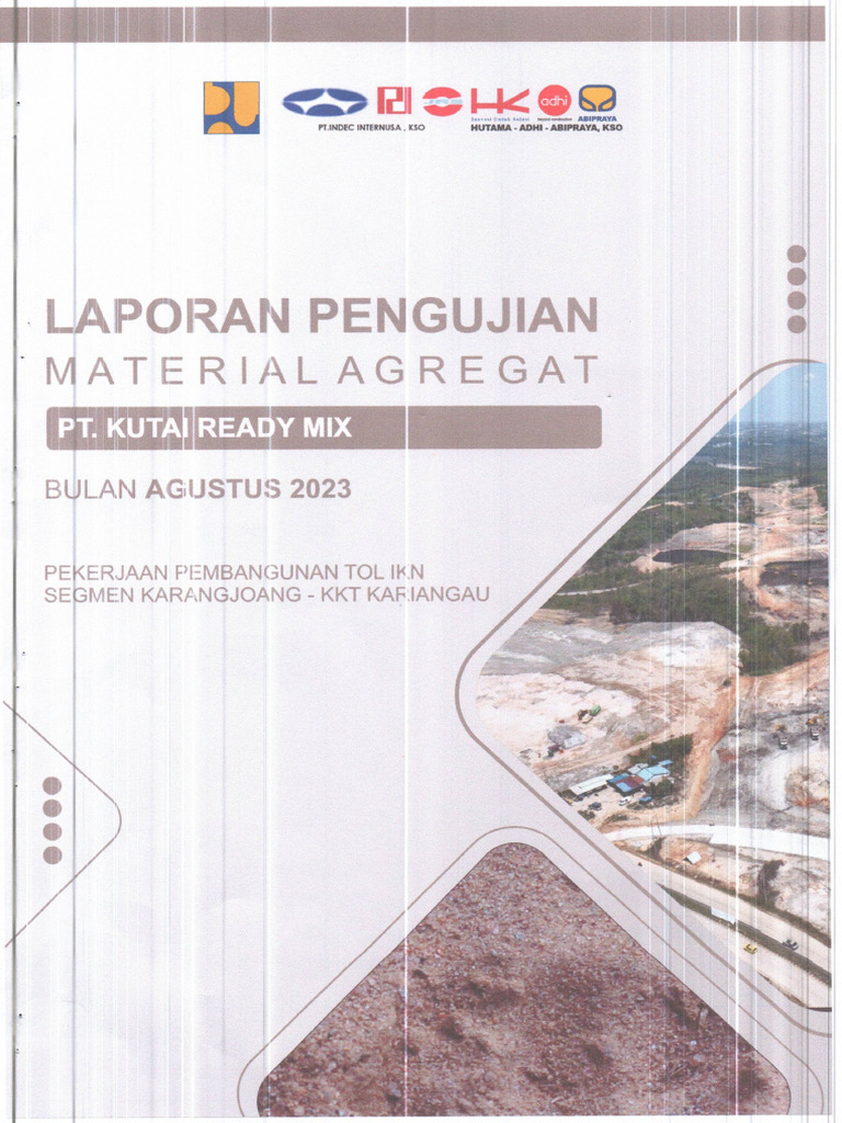 Laporan Material Agregat Kasar Dan Halus KRM - Agustus 2023 | PDF