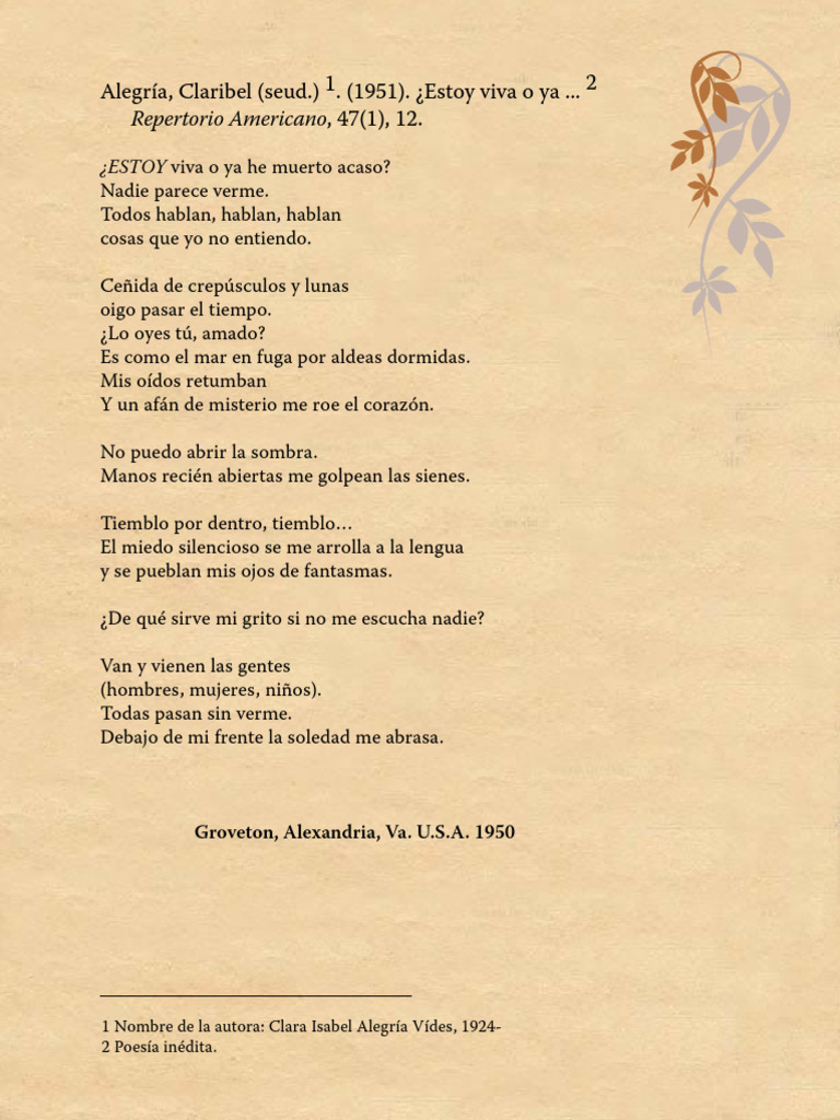 001 Alegría Claribel | PDF | Amor | Vela