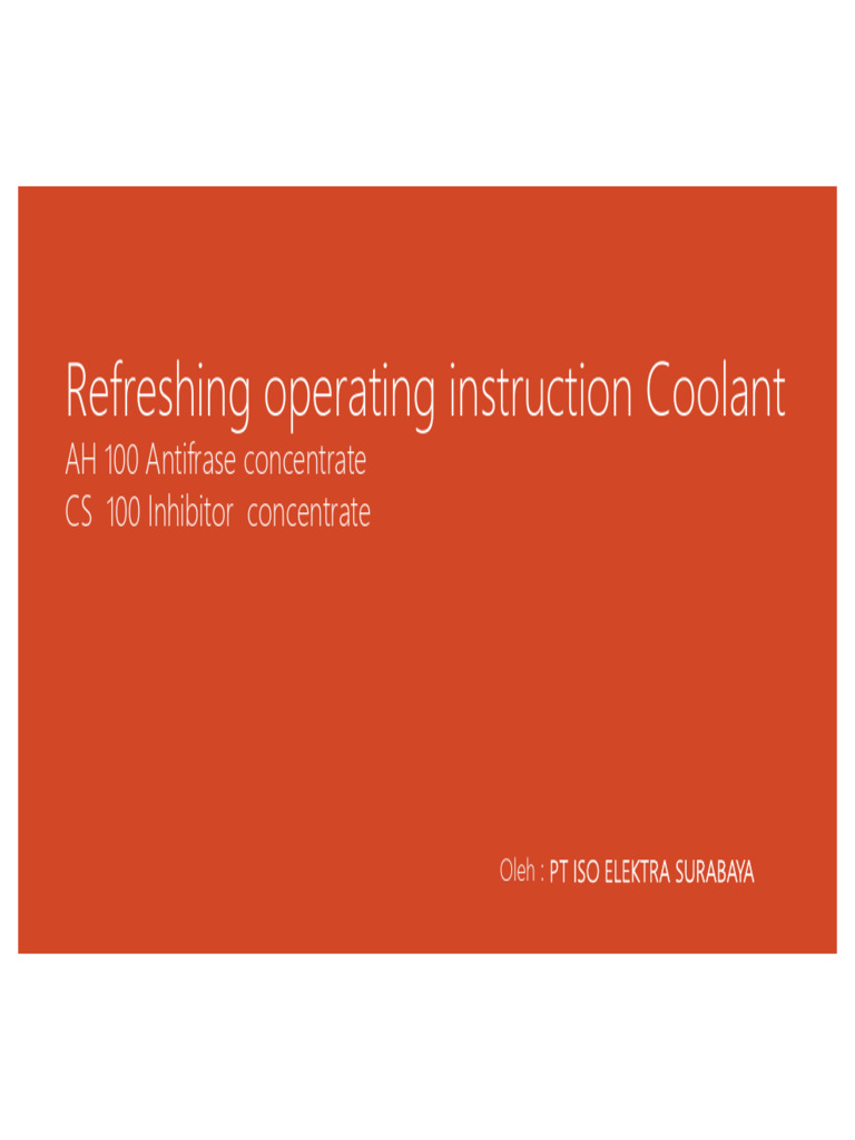 Refreshing Coolant AH Dan CS 100 | PDF