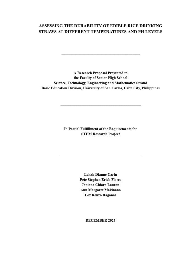 Group 5 Proposal Manuscript | PDF | Biodegradation | Plastic