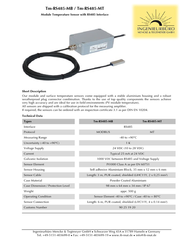 DS - 20191128 - IMT - Module Temperature Sensor - Datasheet - V10 - EN ...