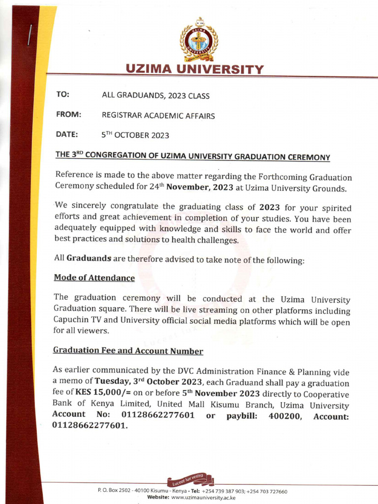 Clearance For Graduation | PDF