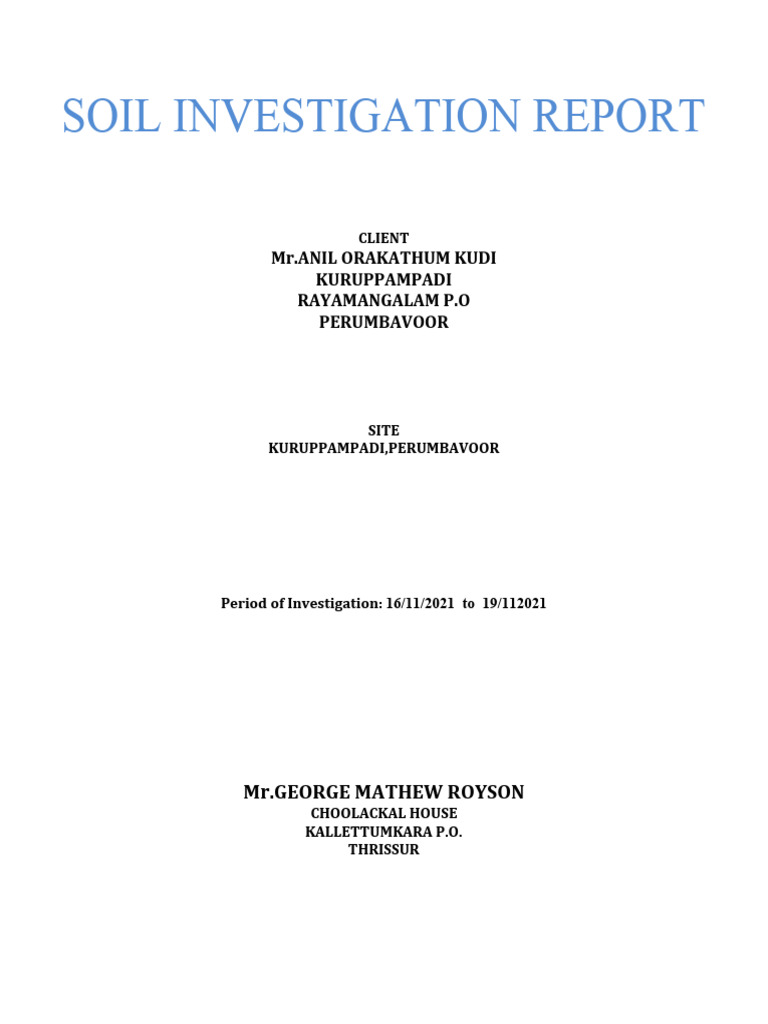 Soil Report | PDF | Borehole | Gravel
