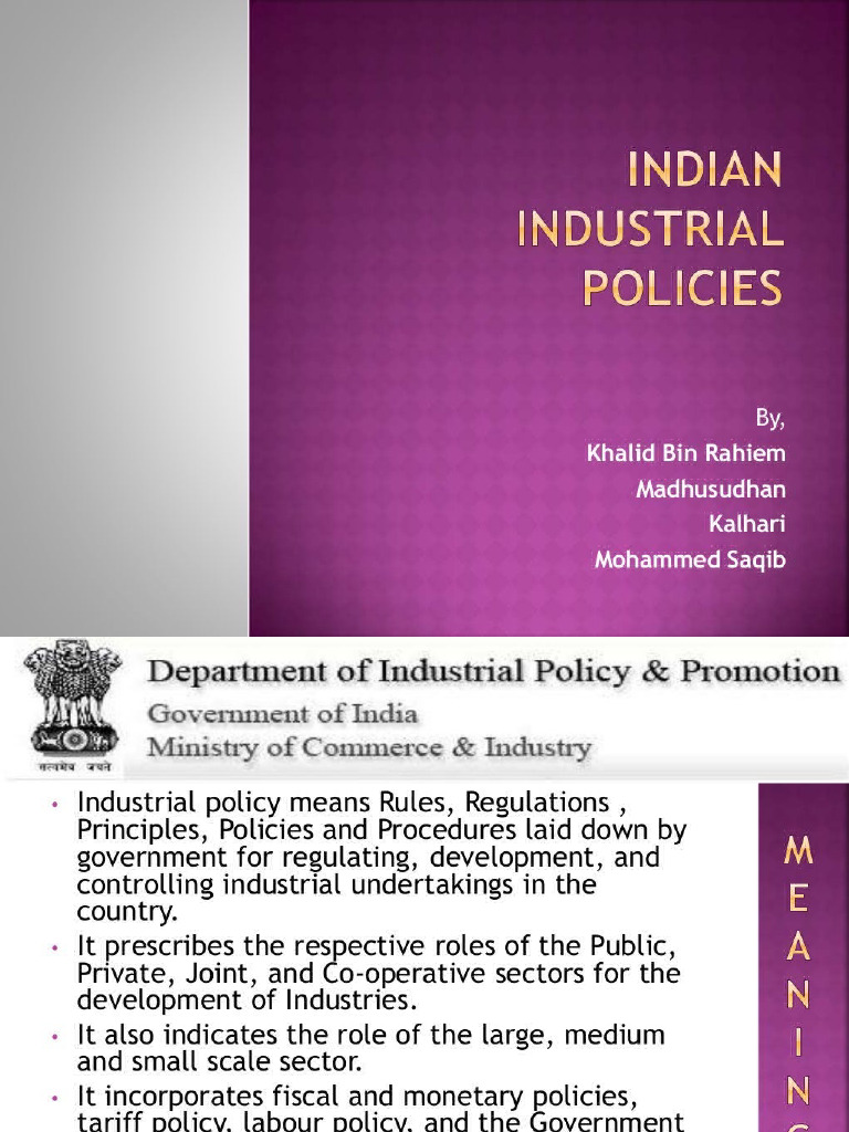 Final Industrial Policies | PDF