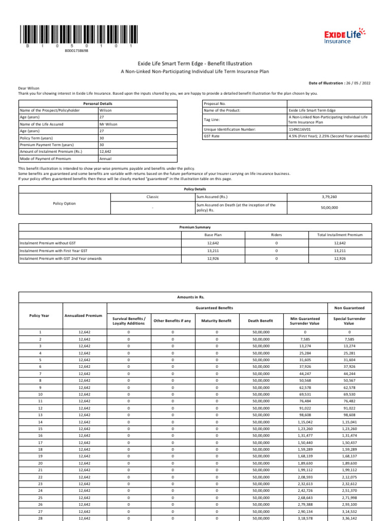 Exide Life Smart Term Edge Plan-Thu May 26 130318 IST 2022 | PDF ...