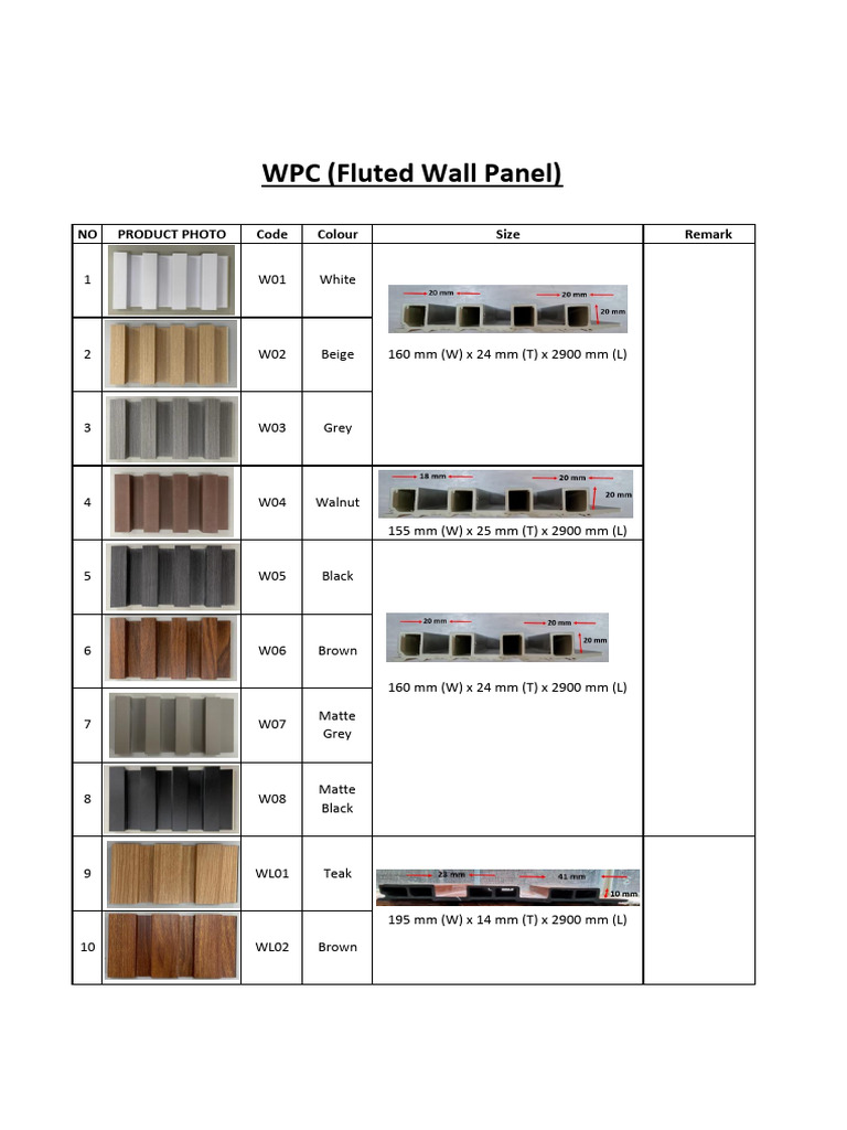 Catalogue WPC Fluted Panel | PDF