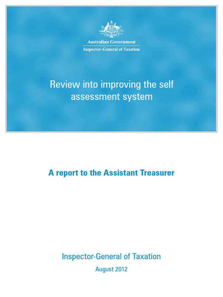 202 - Improving-Self-Assessment-System - IGT Report | PDF | Taxes | Risk