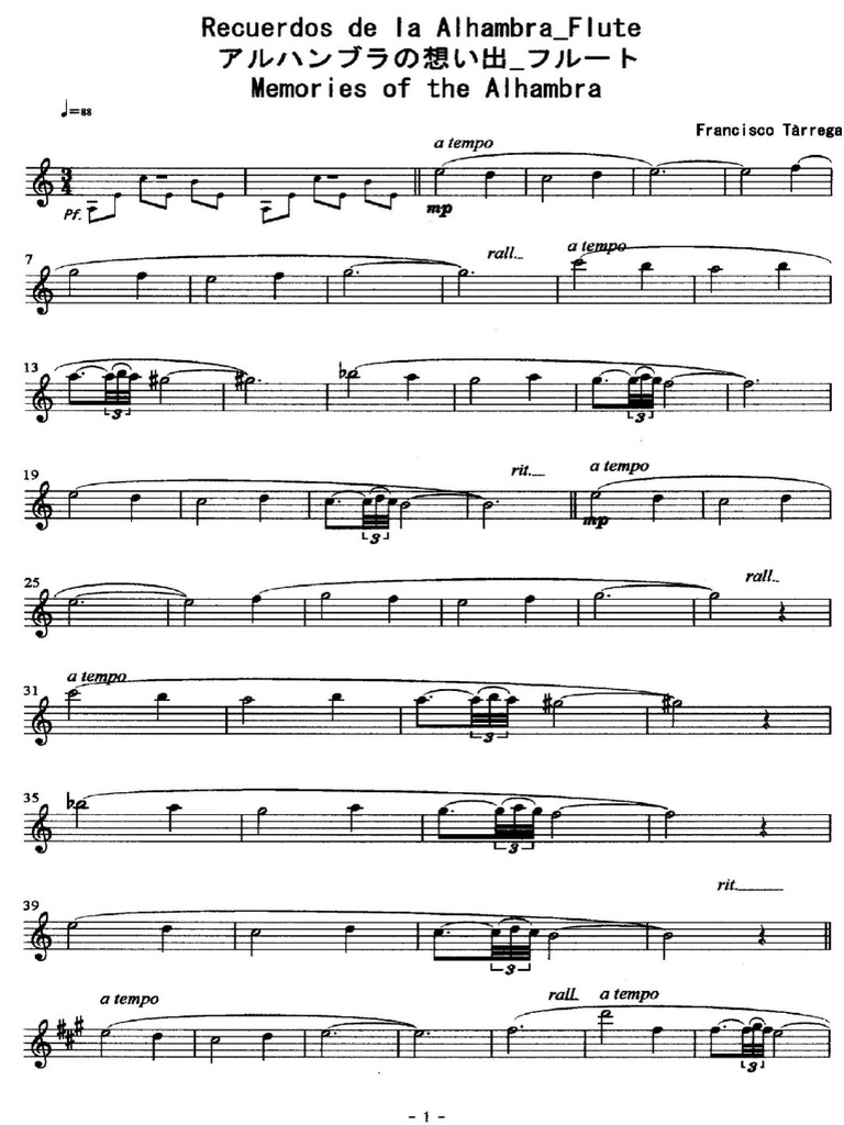 Alhambra Solo Score | PDF