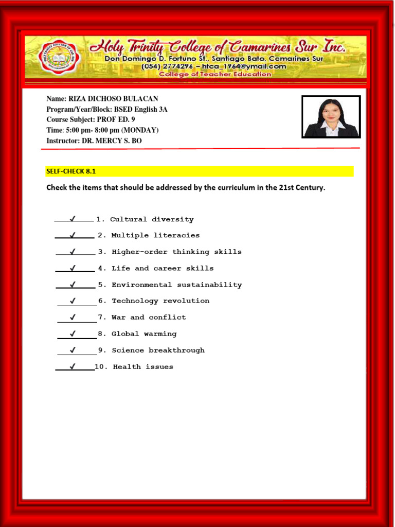 8.1 Individual Task | Download Free PDF | Teachers | Knowledge