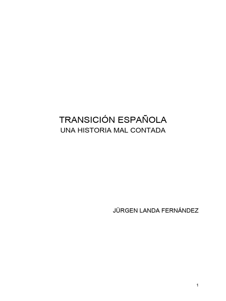 La Verdadera Historia de la Transición Española | PDF | Francisco ...