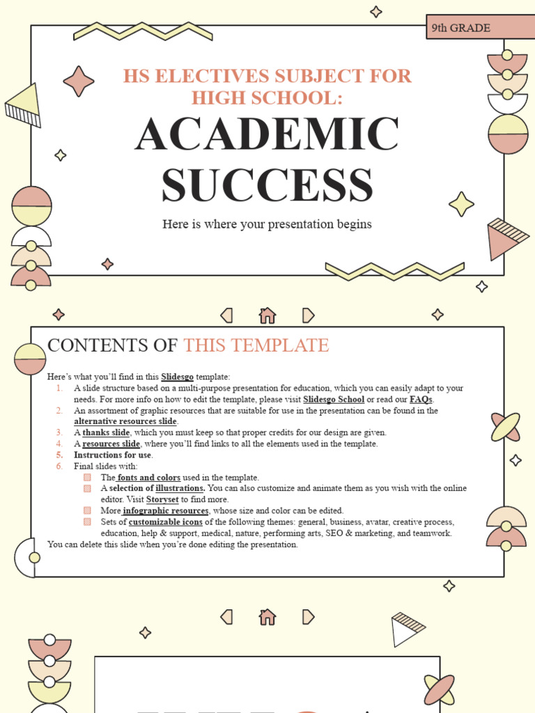 HS Electives Subject For High School - 9th Grade - Academic Success XL by Slidesgo | PDF ...