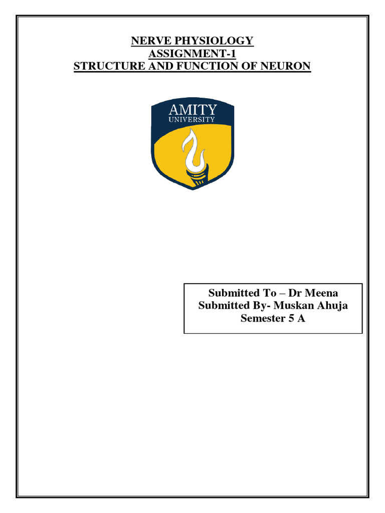 Neurology Assignment 1 | PDF | Chemical Synapse | Neuron