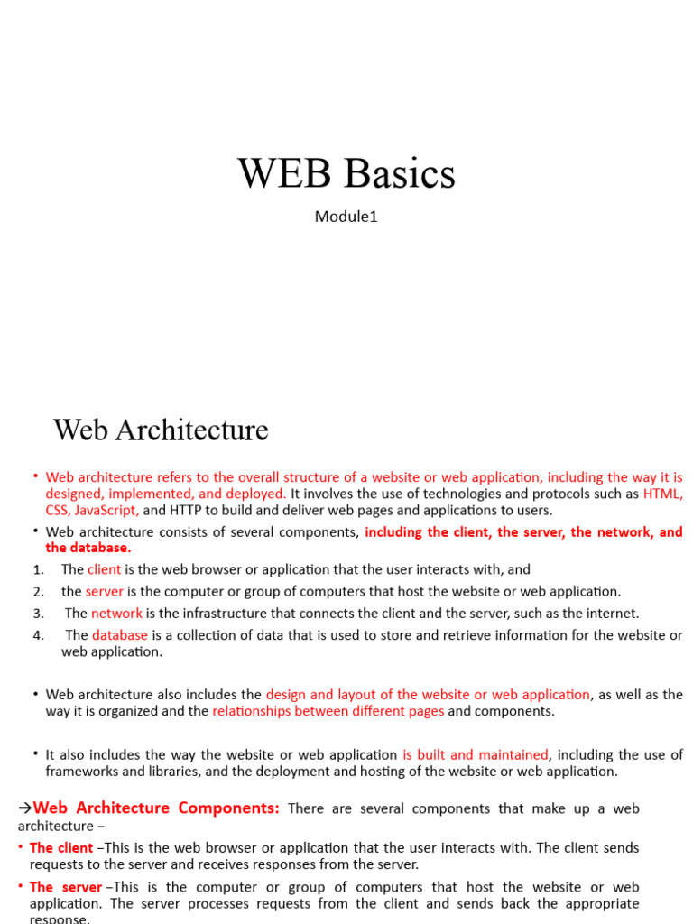 Basics - of WEB | Download Free PDF | World Wide Web | Internet & Web