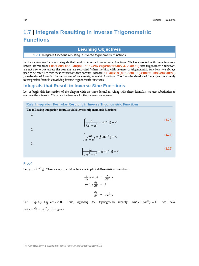 sec_1.7 | PDF | Trigonometric Functions | Integral