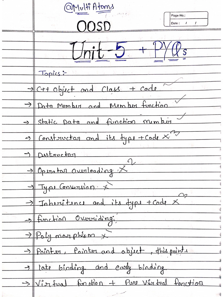 Oosd Unit 5 One Shot Pdf