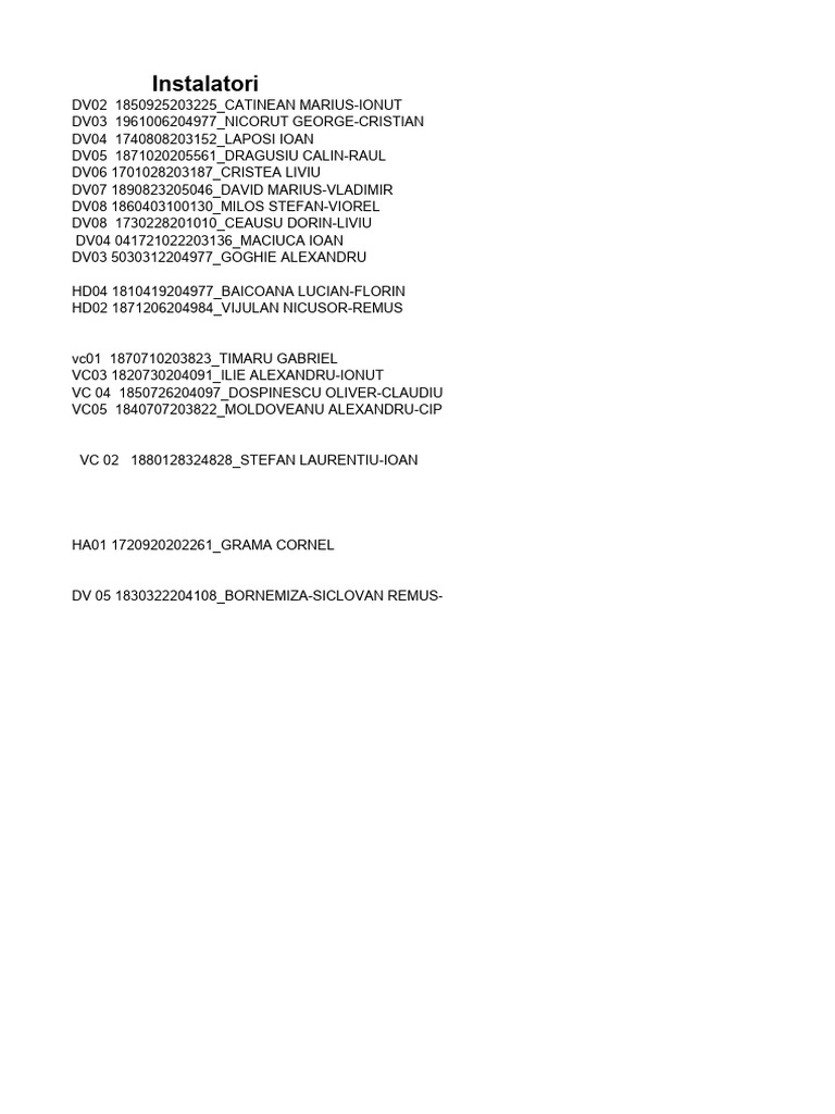 Instalatori Anre List | PDF | Romania