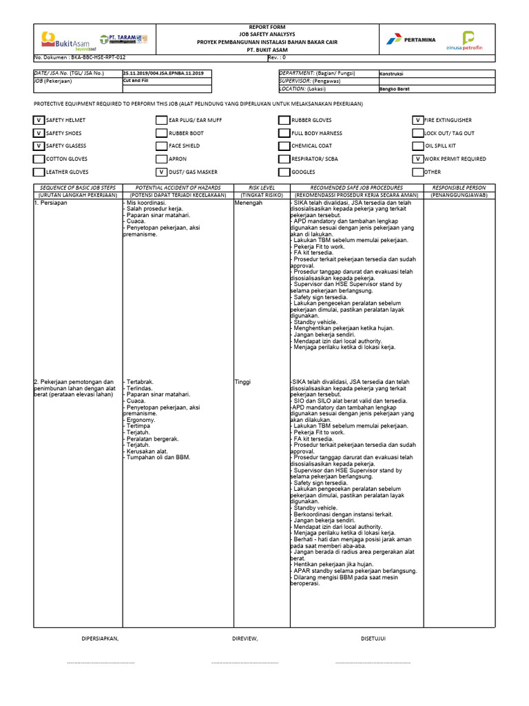 JSA Cut and Fill | PDF