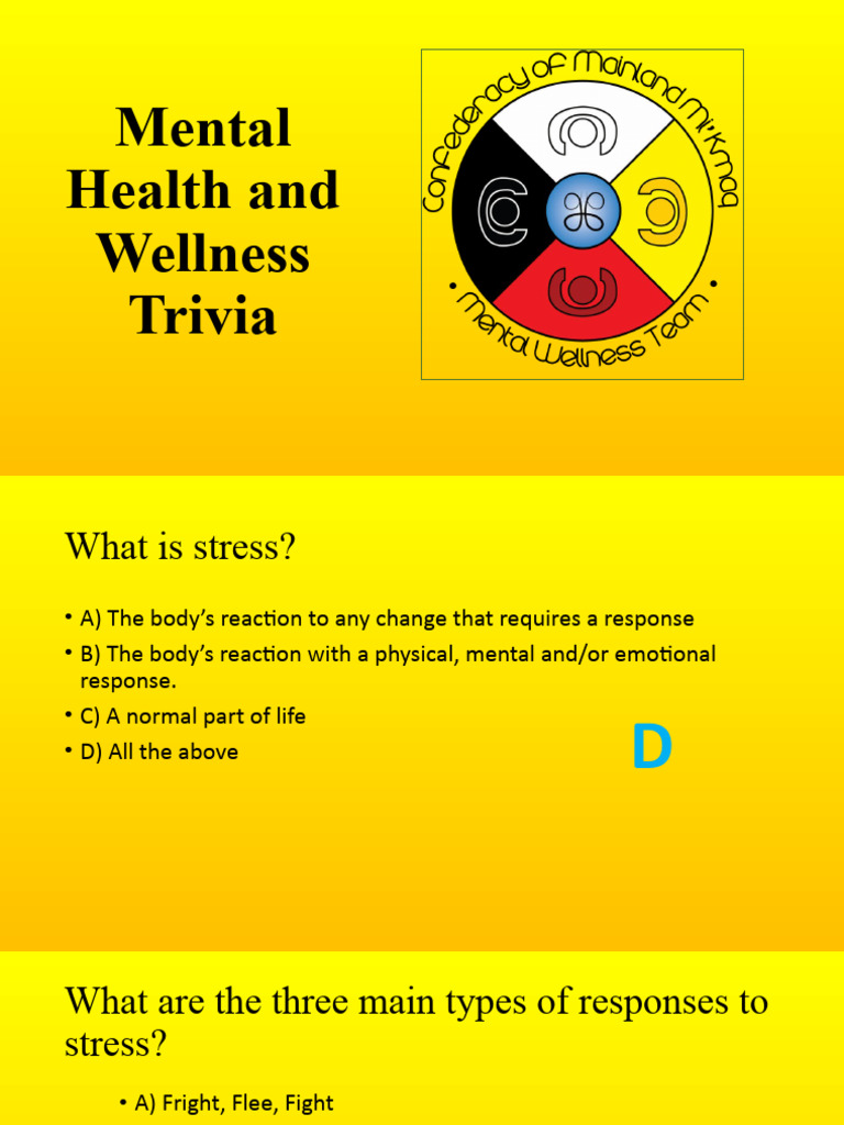 Mental Health and Wellness Trivia | PDF | Anxiety Disorder | Agoraphobia