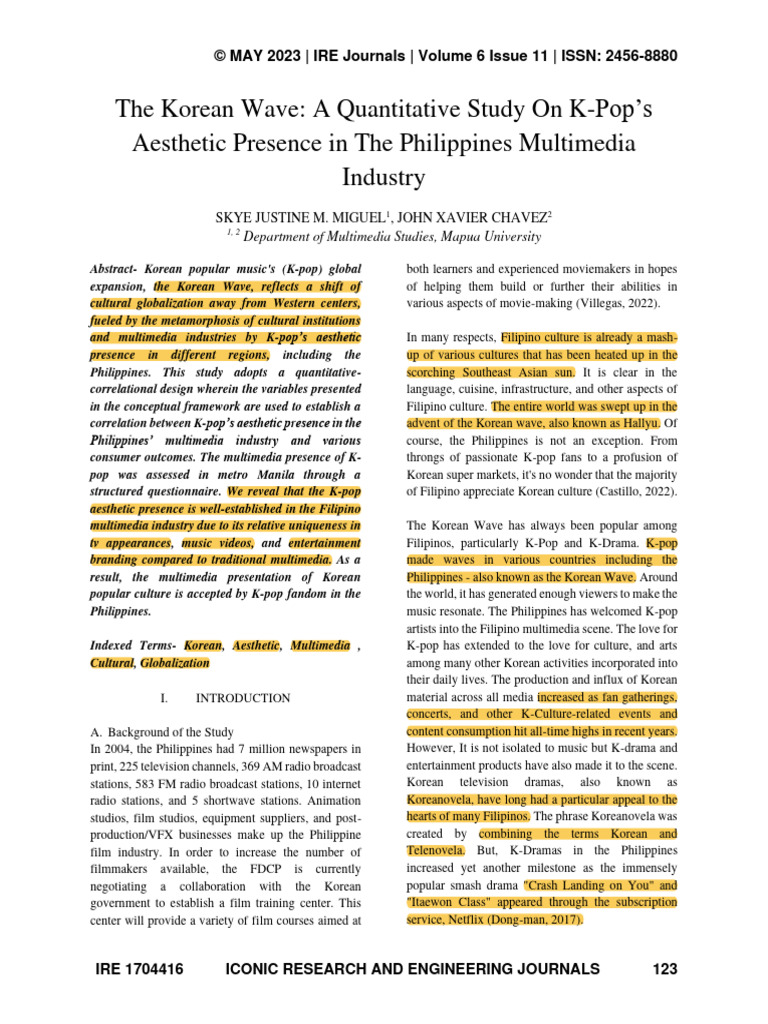 6 The Korean Wave - A Quantitative Study On K-Pop's Aesthetic Presence ...