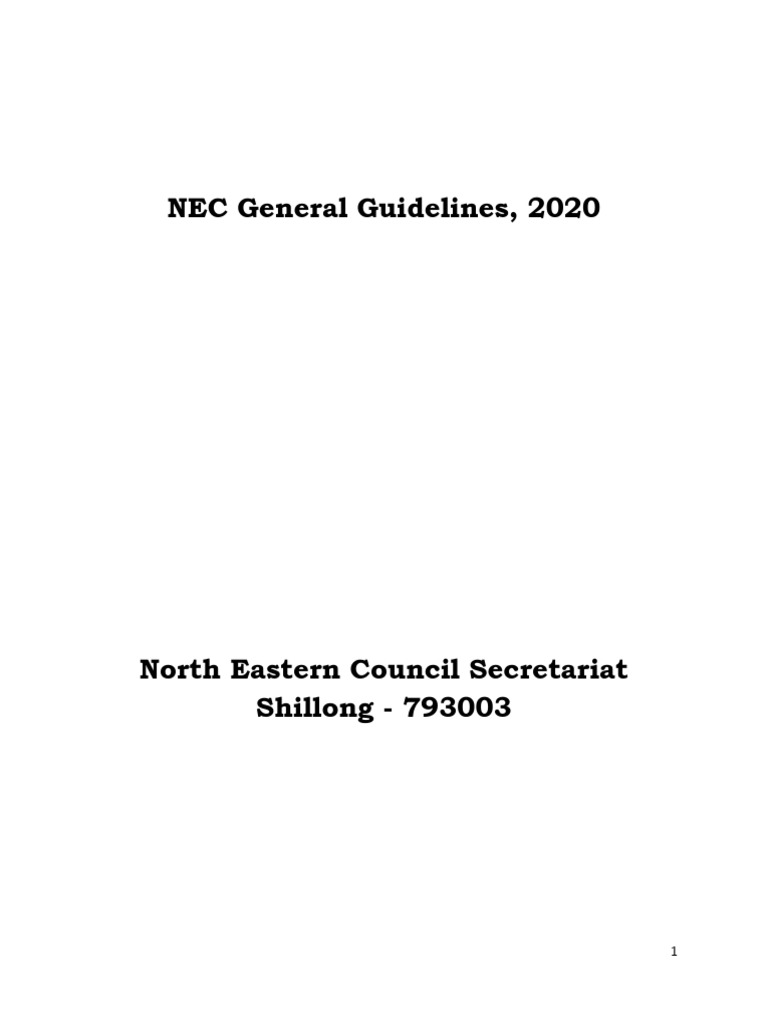 NEC General Guidelines 2020 Overview | PDF | Business