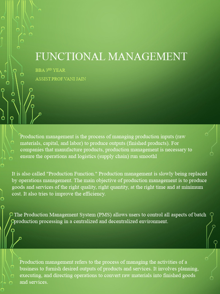 Functional Management | PDF | Goal | Human Resources