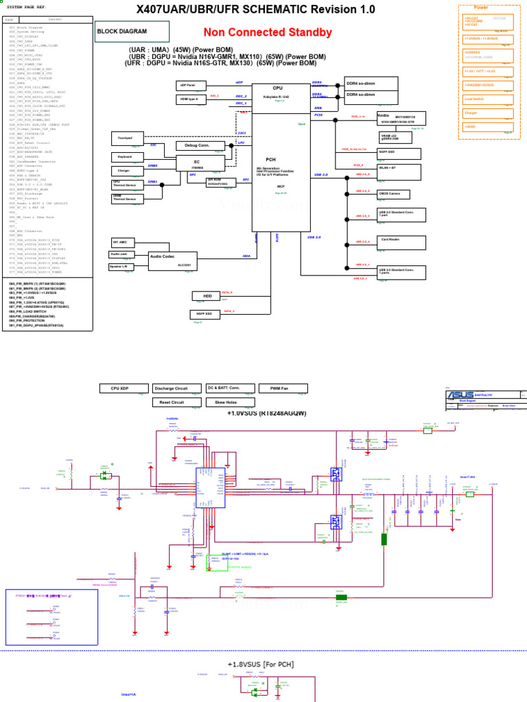 Asus X407uar X407ubr X407ufr Schematic | PDF | Usb | Computer Architecture