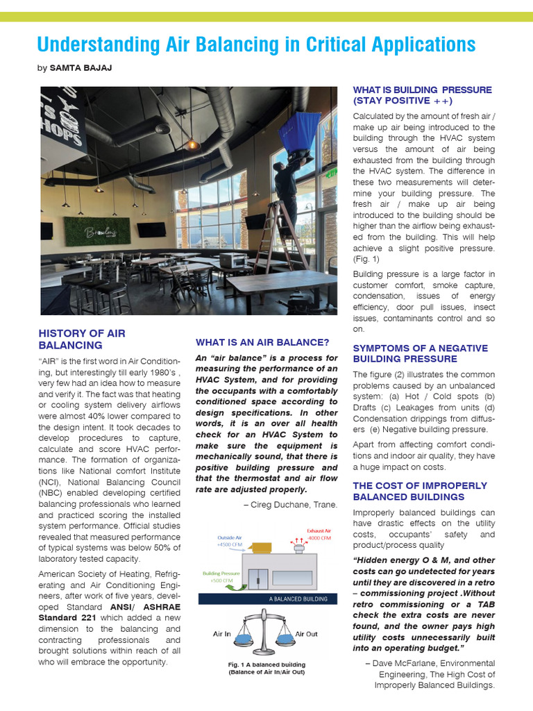 Understanding Air Balancing in Critical Appalications | PDF | Duct ...
