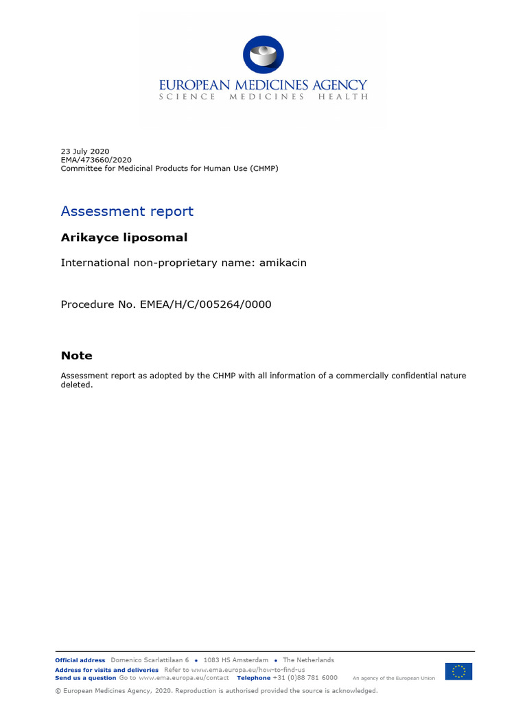 Arikayce Liposomal Assessment Report | PDF | Pharmacology | Liposome
