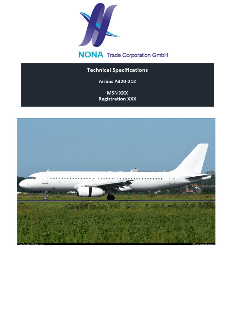 Airbus A320-212 Technical Specifications | PDF | Avionics | Flight Recorder