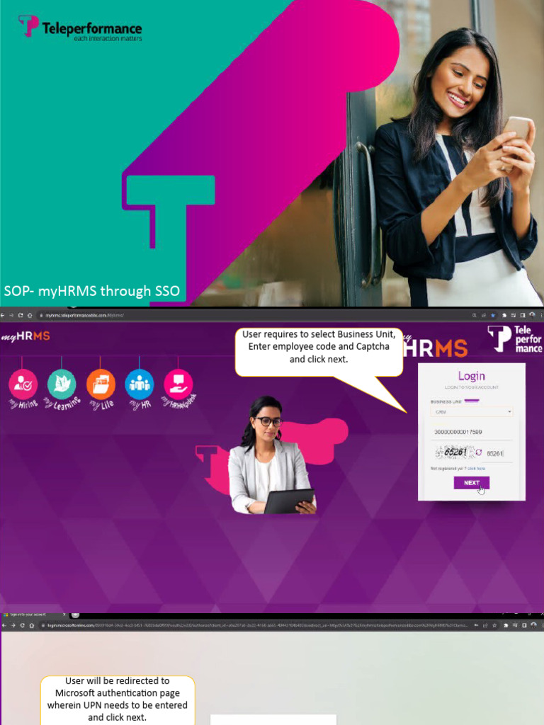 SOP - MyHR & MyHRMS Login Through SSO | PDF