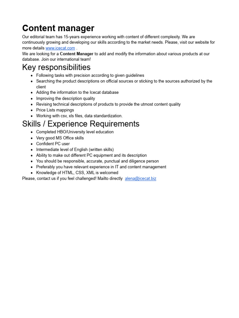 Content Manager | PDF