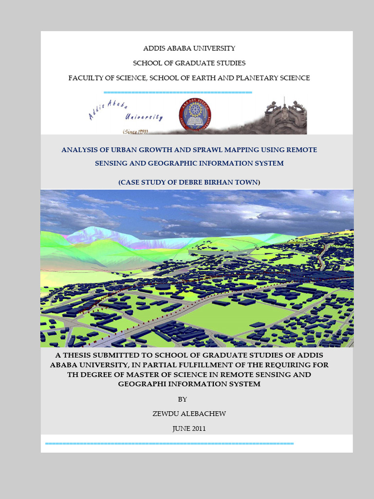 Debre Birhan Urban Sprawl Analysis | PDF | Urban Sprawl | Geographic Information System