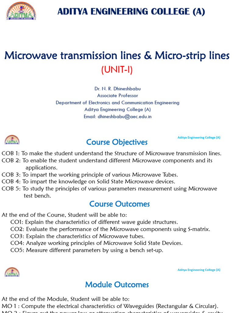 Microwave Transmission Lines Overview | PDF | Microwave | Transmission Line