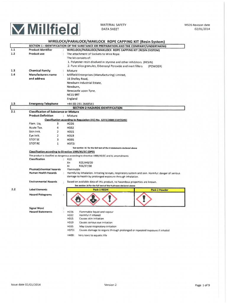 Msds Wirelock | PDF