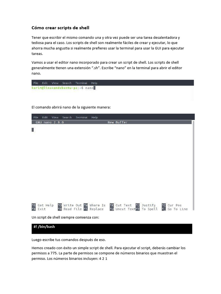 Guía Básica para Scripts de Shell | PDF | Lenguaje de escritura ...