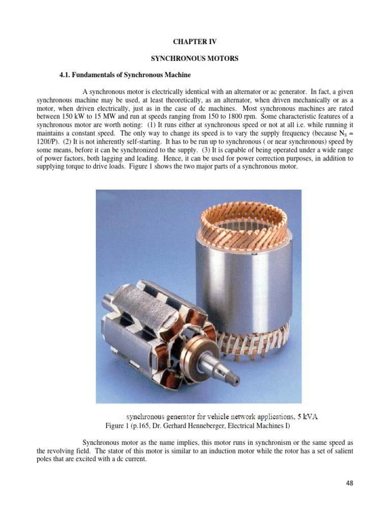 Course Pack Synchronous Motors | Download Free PDF | Electric Motor ...
