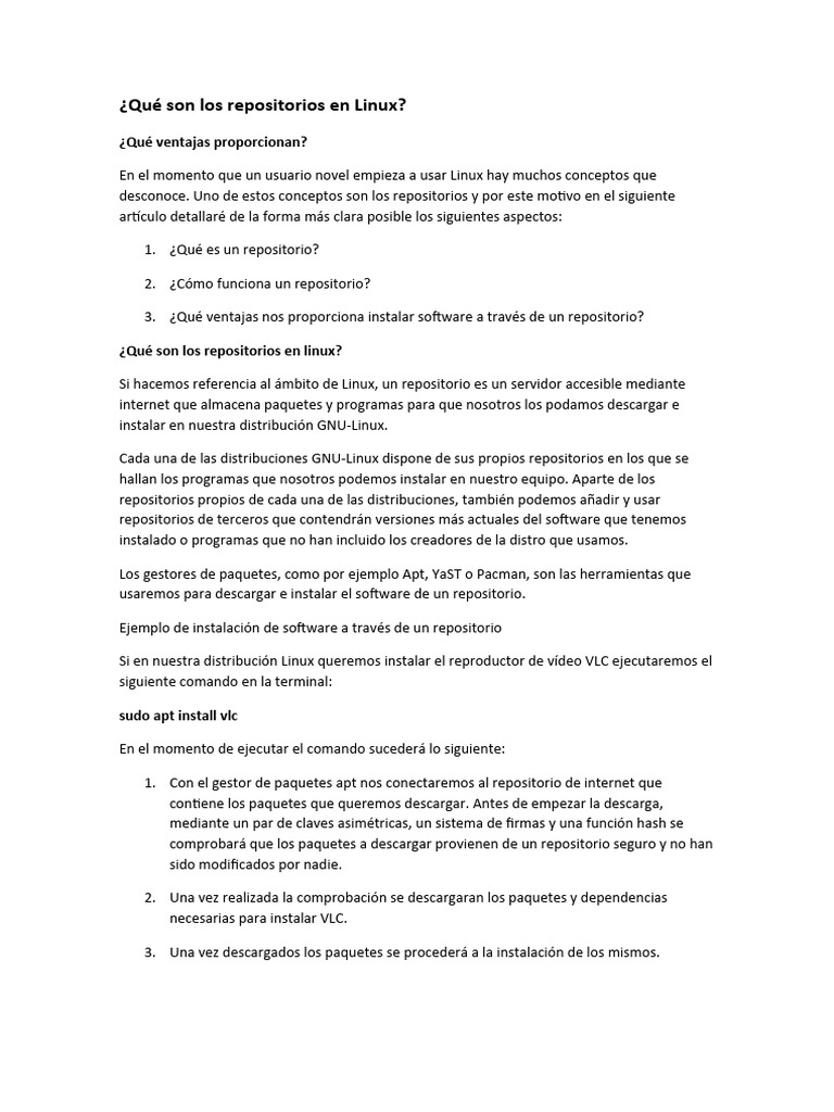 Qué Son Los Repositorios en Linux | PDF | Repositorio de software | Distribución de Linux