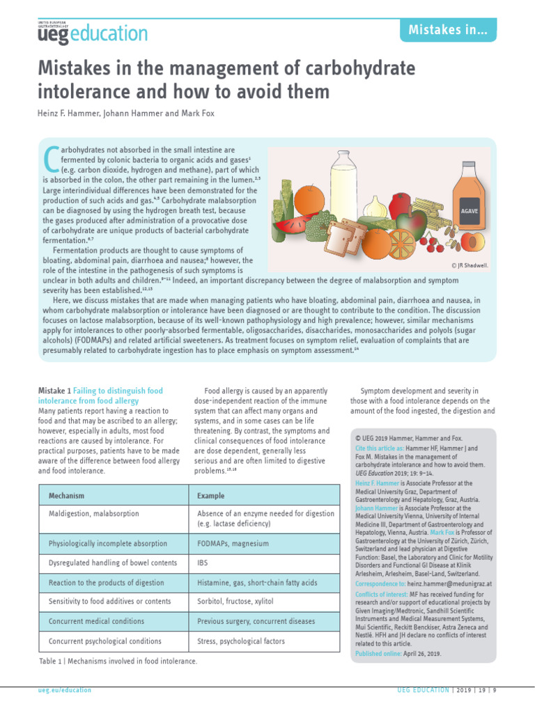 Mistakes in Series 03 2019 Carbohydrate Intolerance | PDF | Food ...