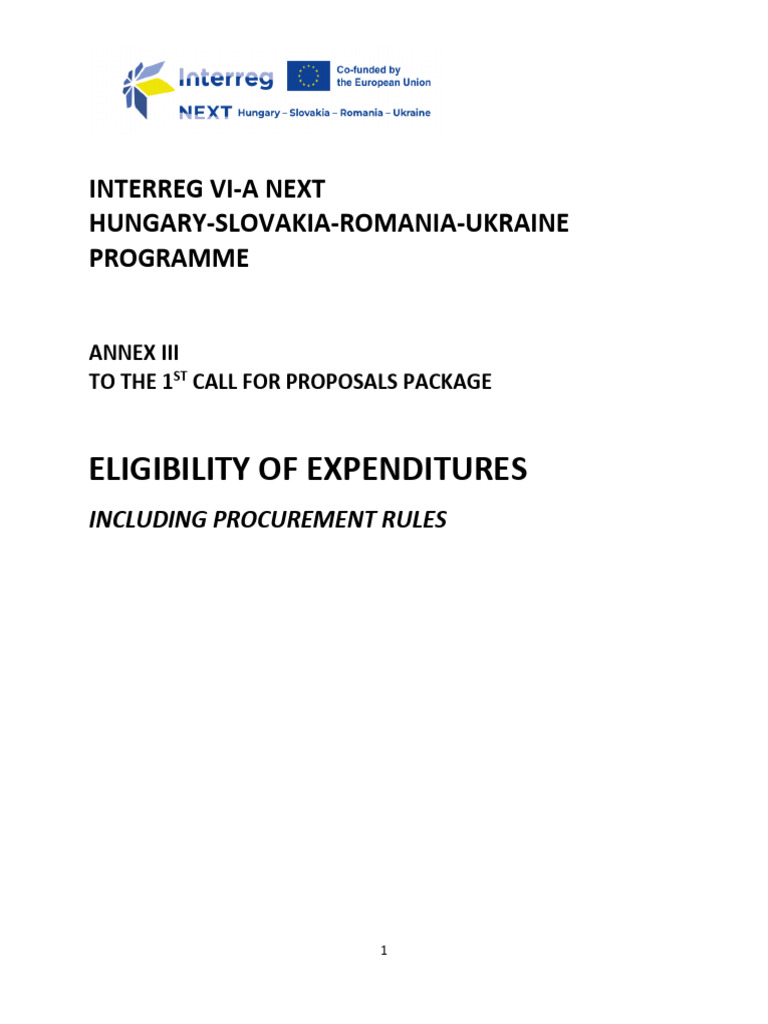 Annex III Eligibility of Expenditures | PDF | Employment | Salary