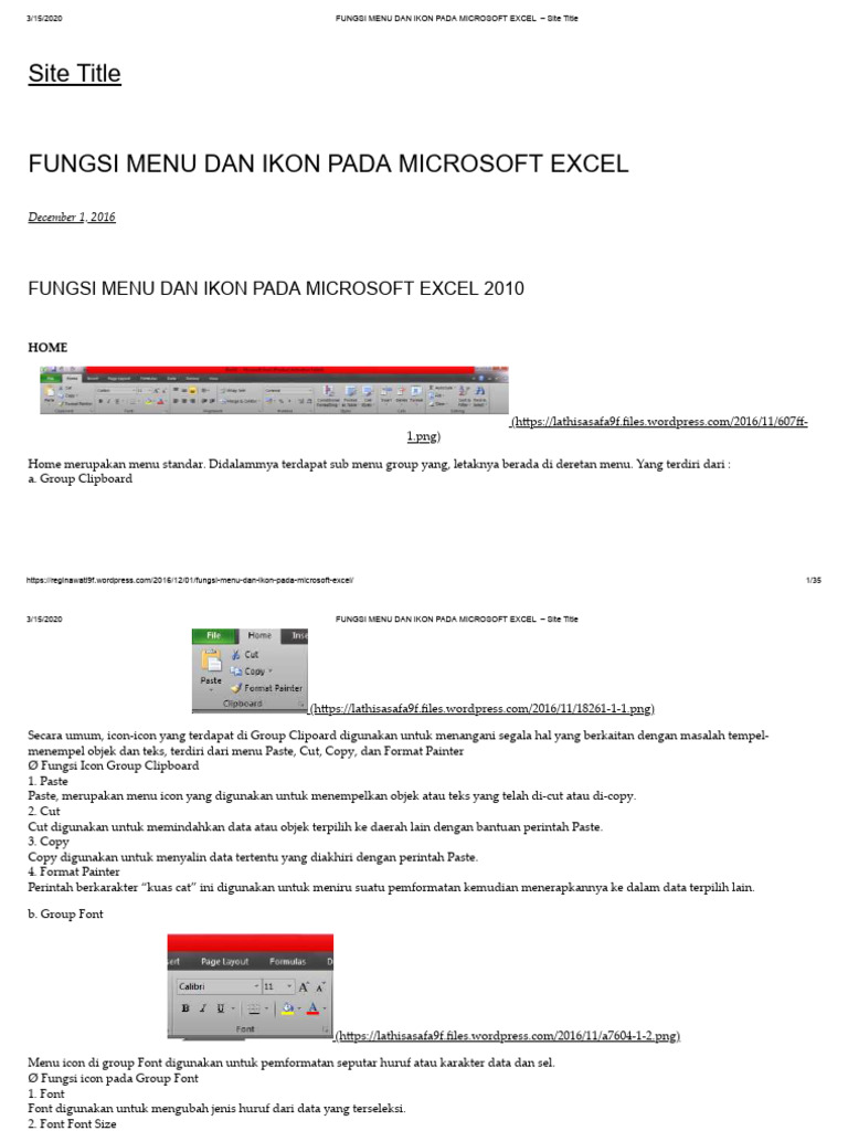 Site Title Fungsi Menu Dan Ikon Pada Mic | PDF | Teknologi & Rekayasa