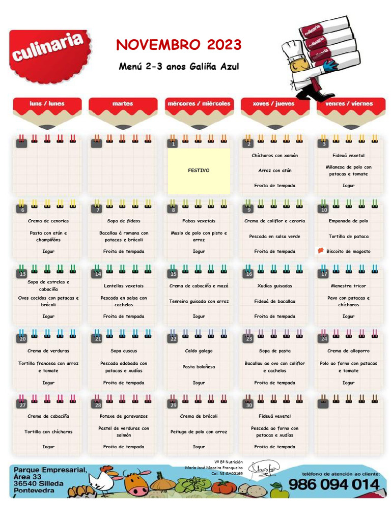 Menú escuela Enzo 1 | PDF