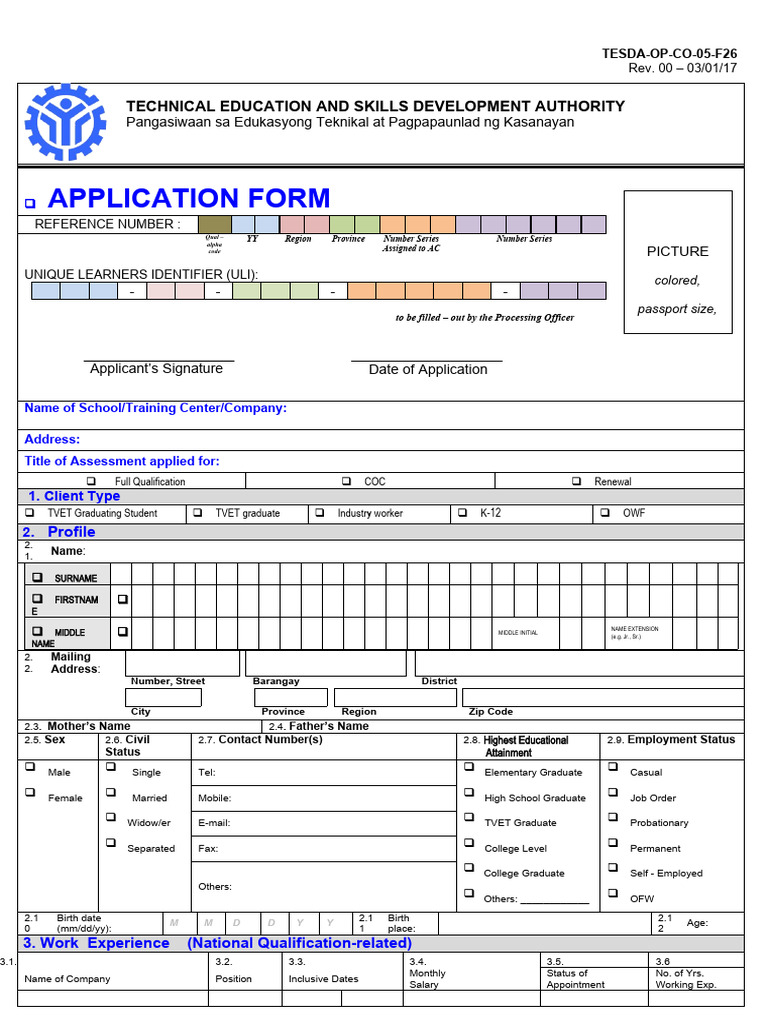 APPLICATION FORM OAP | PDF