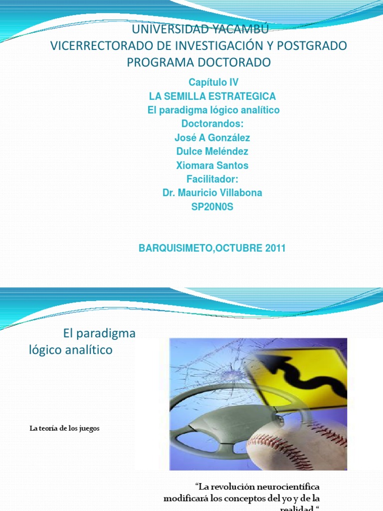 El Paradigma Logico Analitico | PDF | Teoría de juego | Toma de decisiones