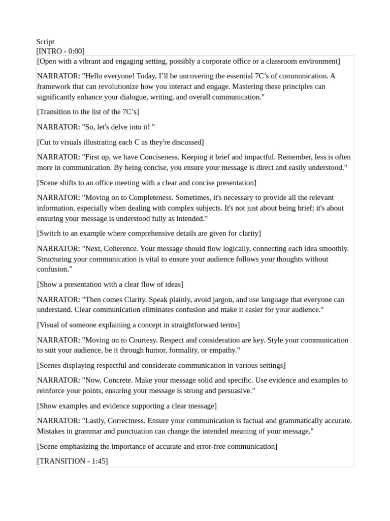 Script 4 | PDF | Communication | Narration